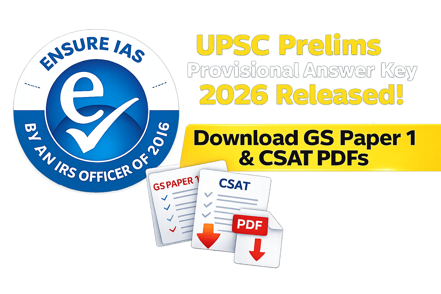 UPSC Prelims Provisional Answer Key 2026 Released: Download GS Paper 1 ...